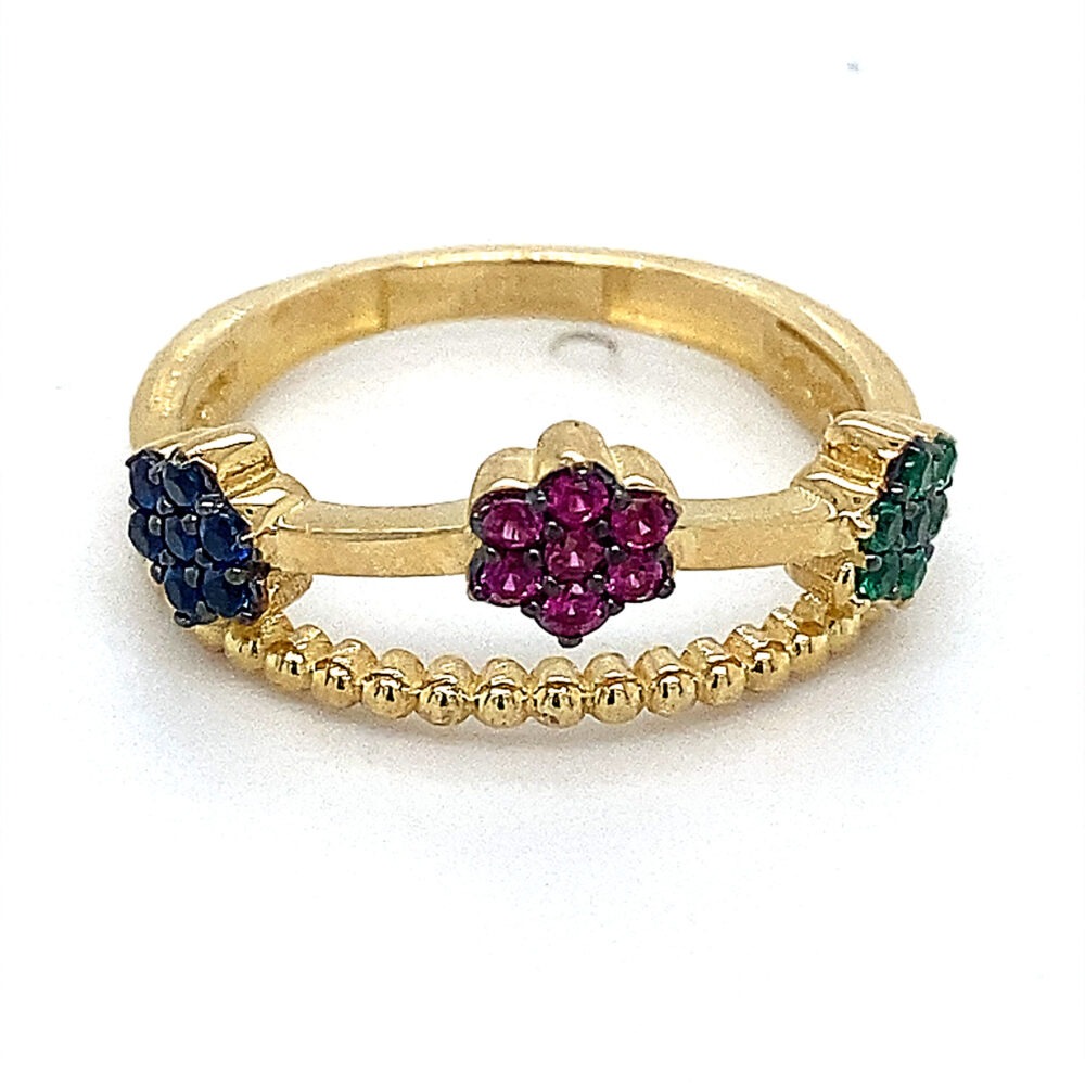 10K CZ Flower Ladies Ring – Maya's Gold